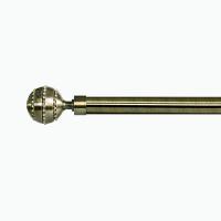 China Circle Diamond Curtain Rod Finials Anti Brass Metal Curtain Pole Set 19MM for sale