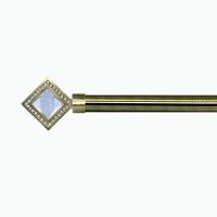 China Matel 6M Pipe Curtain Rods Set Anti Brass Colour 28MM Diameter Diamond Curtain Finials for sale