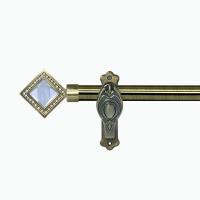 China Matel 6M Pipe Curtain Rods Set Anti Brass Colour 28MM Diameter Diamond Curtain Finials for sale