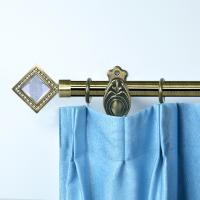 China Matel 6M Pipe Curtain Rods Set Anti Brass Colour 28MM Diameter Diamond Curtain Finials for sale