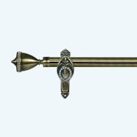 China Anti Brass Color Iron Curtain Poles With Crystal Adjustable Double Curtain Rods for sale