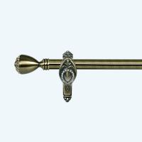 China Anti Brass Iron Curtain Rod Set Retro Classical Curtain Finials Window Decoration for sale