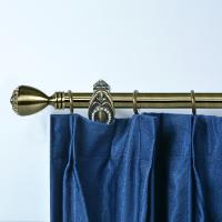 China Anti Brass Iron Curtain Rod Set Retro Classical Curtain Finials Window Decoration for sale