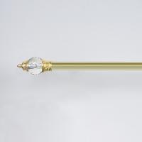 China Luxury Gold 2 Meter Pipe Curtain Rods With Accessories 28mm Capped Crystal Finial for sale
