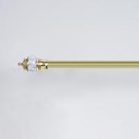 China Aluminum Golden 25mm Iron Curtain Rod Capped Glass Finial With Double Bracket for sale
