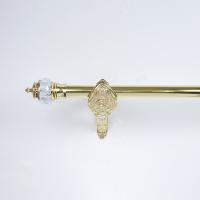 China Aluminum Golden 25mm Iron Curtain Rod Capped Glass Finial With Double Bracket for sale