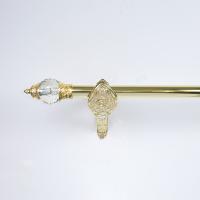 China Luxury Gold 2 Meter Pipe Curtain Rods With Accessories 28mm Capped Crystal Finial for sale
