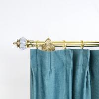 China Aluminum Golden 25mm Iron Curtain Rod Capped Glass Finial With Double Bracket for sale