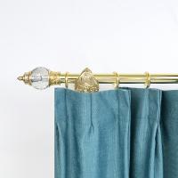 China Luxury Gold 2 Meter Pipe Curtain Rods With Accessories 28mm Capped Crystal Finial for sale