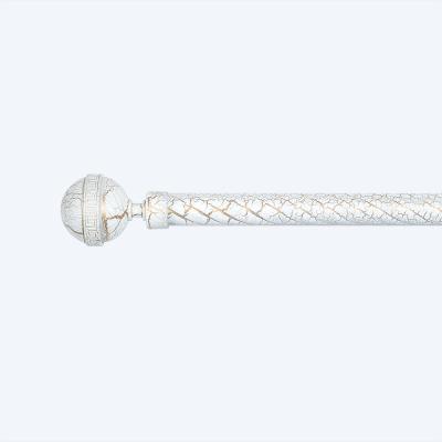 China 28MM Ball Curtain Rod Finials White Gold Crack Color Curtain Rod Set for sale