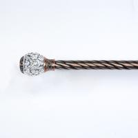China Vintage Curtain Rod Finials Crystal Collection Water Ripple With Cover Red 25mm Decorative Head for sale