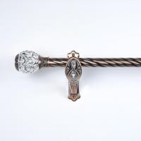 China Vintage Curtain Rod Finials Crystal Collection Water Ripple With Cover Red 25mm Decorative Head for sale