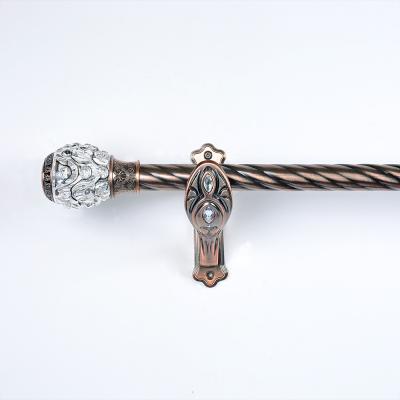 China Vintage Curtain Rod Finials Crystal Collection Water Ripple With Cover Red 25mm Decorative Head for sale