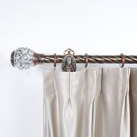 China Vintage Curtain Rod Finials Crystal Collection Water Ripple With Cover Red 25mm Decorative Head for sale