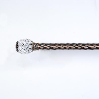 China 22mm Anti Copper Curtain Pole Set Crystal Decorative Head for sale