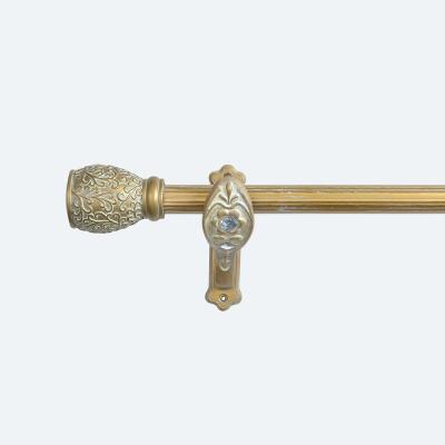 China Gold Color 28MM Classical Curtain Rod Finials Curtain Rod Set for sale