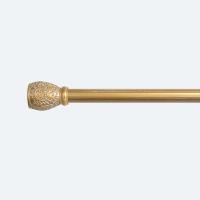 China Customized White Gold Colour Curtain Rod Kit 1-6M Aluminum Alloy Finials for sale