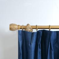 China Customized White Gold Colour Curtain Rod Kit 1-6M Aluminum Alloy Finials for sale