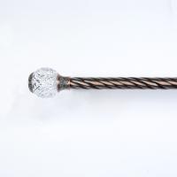 China Home Window Decoration Curtain Twist Rod Crystal With Cap Curtain Finials Set for sale