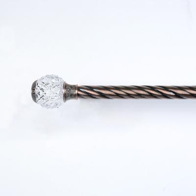 China Home Window Decoration Curtain Twist Rod Crystal With Cap Curtain Finials Set for sale