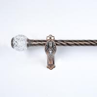 China Home Window Decoration Curtain Twist Rod Crystal With Cap Curtain Finials Set for sale