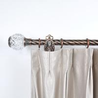 China Home Window Decoration Curtain Twist Rod Crystal With Cap Curtain Finials Set for sale