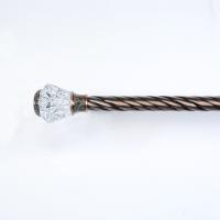 China Iron Curtain Twist Rods Sets With Crystal Caps Curtain Finials And Brackets for sale