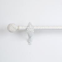 China Custom Curtain Rod Set Single Bracket Four Leaf Flower Curtain Rod Finials for sale