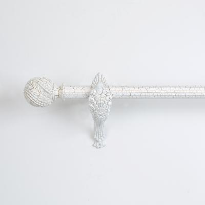 China Custom Curtain Rod Set Single Bracket Four Leaf Flower Curtain Rod Finials for sale