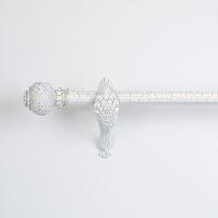 China 28mm Resin Ball Luxury Curtain Rod Finials Customized Curtain Rod Set Double Bracket for sale