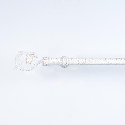 China 19mm Phoenix Tail Curtain Rod Finials Customized Curtain Pole Set Single Tension Bracket for sale