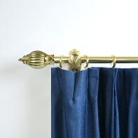 China 25mm Pipe Curtain Rods Aluminum Alloy Pole Pumpkin Shape Finials With Double Holder for sale