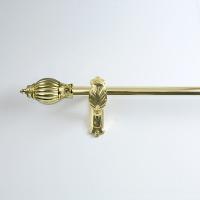 China 25mm Pipe Curtain Rods Aluminum Alloy Pole Pumpkin Shape Finials With Double Holder for sale