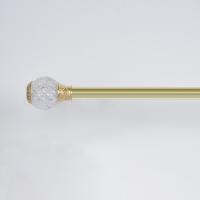 China Gold Color Metal 6M Curtain Pipe Curtain Rods Sets with Crystal Finials Aluminum Home Decor for sale