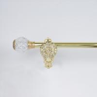 China Gold Color Metal 6M Curtain Pipe Curtain Rods Sets with Crystal Finials Aluminum Home Decor for sale
