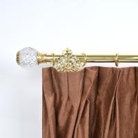 China Gold Color Metal 6M Curtain Pipe Curtain Rods Sets with Crystal Finials Aluminum Home Decor for sale