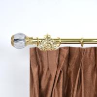 China Home Decor 28MM Pipe Curtain Rods Modern Gold Colour Curtain Poles Crystal Curtain Finials for sale