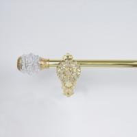 China 1-6M Curtain Rod Set Metal Aluminum Crystal Finials With Brackets Window Decoration for sale