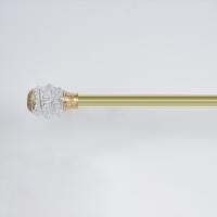 China 1-6M Curtain Rod Set Metal Aluminum Crystal Finials With Brackets Window Decoration for sale