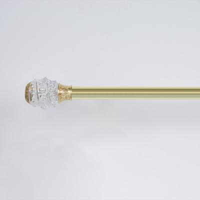 China 1-6M Curtain Rod Set Metal Aluminum Crystal Finials With Brackets Window Decoration for sale