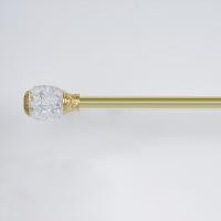 China 2M Pipe Curtain Pole Golden Aluminum Finials With Metal Single Brackets for sale