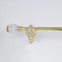 China 2M Pipe Curtain Pole Golden Aluminum Finials With Metal Single Brackets for sale