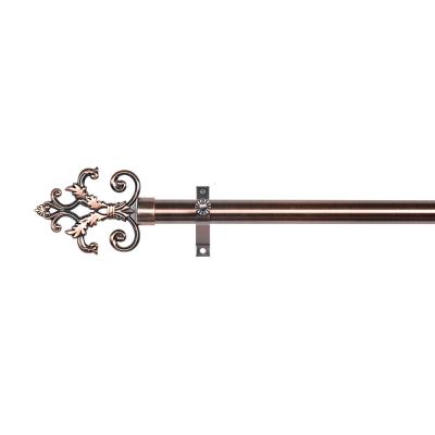 China 28MM Diameter Iron Pipe Curtain Rods Flower Shape Finial For Interior Decoration for sale