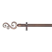 China Iron Pipe Curtain Rods With Flower Shape Finial For Bedroom for sale