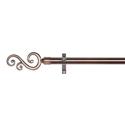 China Iron Pipe Curtain Rods With Flower Shape Finial For Bedroom for sale