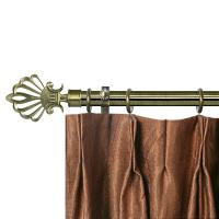China Bronze Plain Curtain Rod With Aluminum Finial For Indoor Decortation for sale
