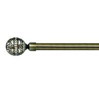 China Anti-Brass Plain Rod Curtain Rods Set With Hollow Iron Finial for sale