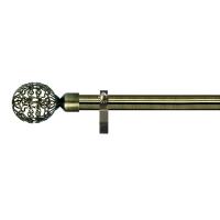 China Anti-Brass Plain Rod Curtain Rods Set With Hollow Iron Finial for sale