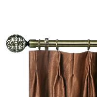 China Anti-Brass Plain Rod Curtain Rods Set With Hollow Iron Finial for sale