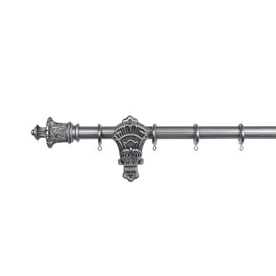 China Adjustable Length Aluminum Curtain Rod Set Curtain Finial Home Accessories for sale